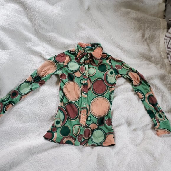 Hukapoo | Tops | Vintage 97s Hukapoo 100 Nylon Disco Style Shirt Sz Smm ...